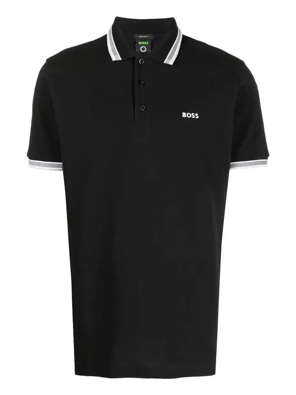 BOSS Embroidered-logo Cotton Polo Shirt - Black