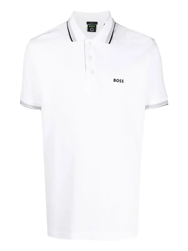 BOSS Embroidered Logo Polo Shirt - White