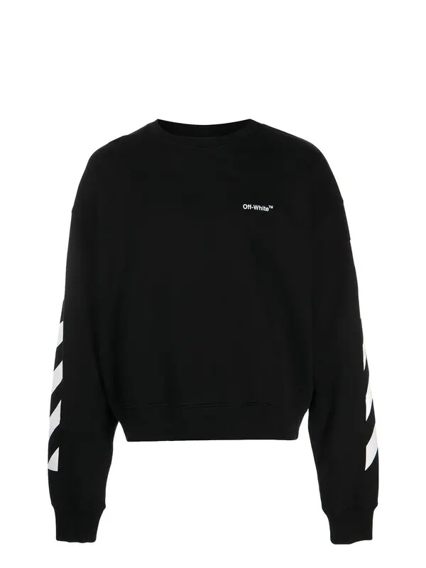 Off-White Diagonal Helvetica Oversized Sweatshirt - Black