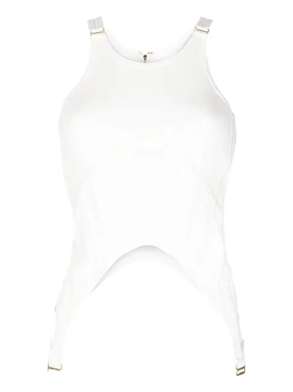DION LEE Garter Corset Tank Top - White