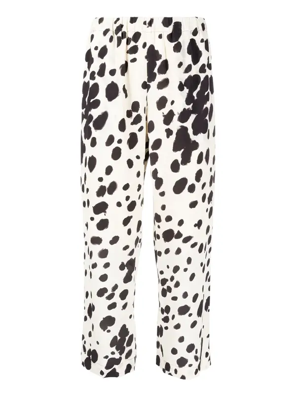 Marni Cow-print Cropped Trousers - Neutrals