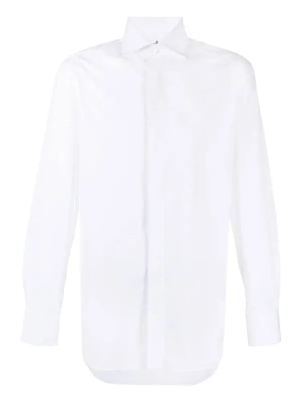 FINAMORE 1925 Long-sleeve Poplin Shirt - White