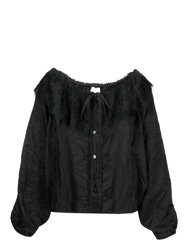 Patou Lace-collar Blouse - Black