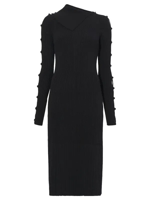 Proenza Schouler Micro-ribbed Midi Dress - Black