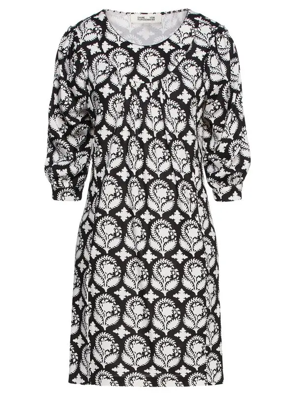 Diane Von Furstenberg Noelle Printed Mini Dress - Black