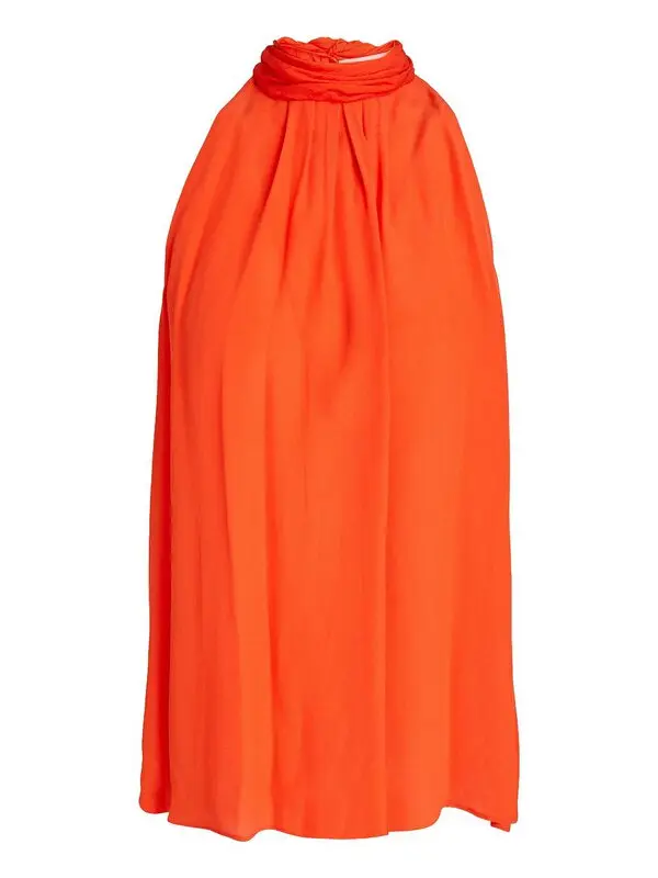 Diane Von Furstenberg Dove Crepon And Crepe De Chine Top - Orange