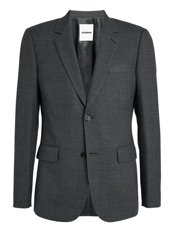 Sandro Wool Suit Jacket - Black