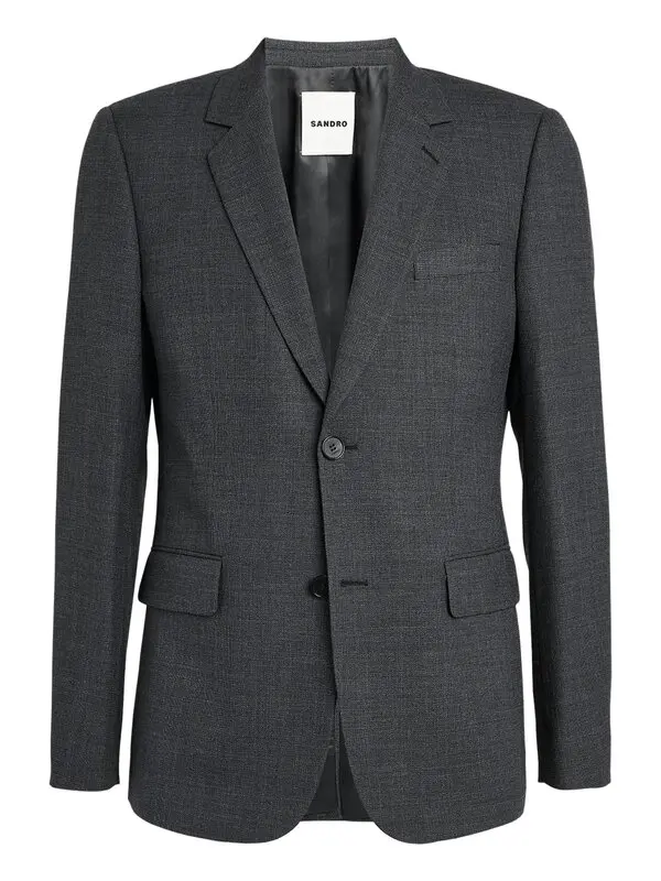 Sandro Wool Suit Jacket - Black