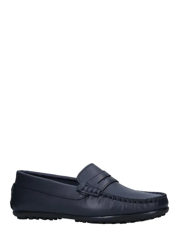 PAPOUELLI Leather Felix Loafers - Navy