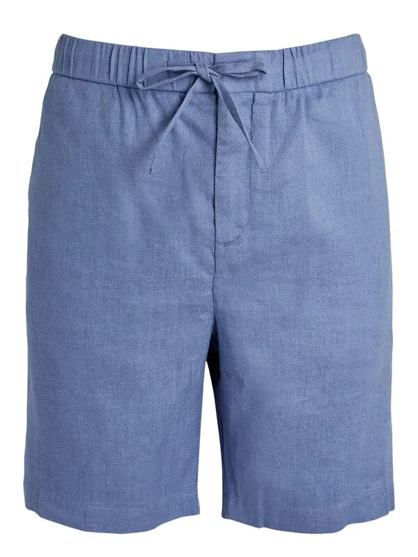 Frescobol Carioca Linen-cotton Felipe Shorts - Blue