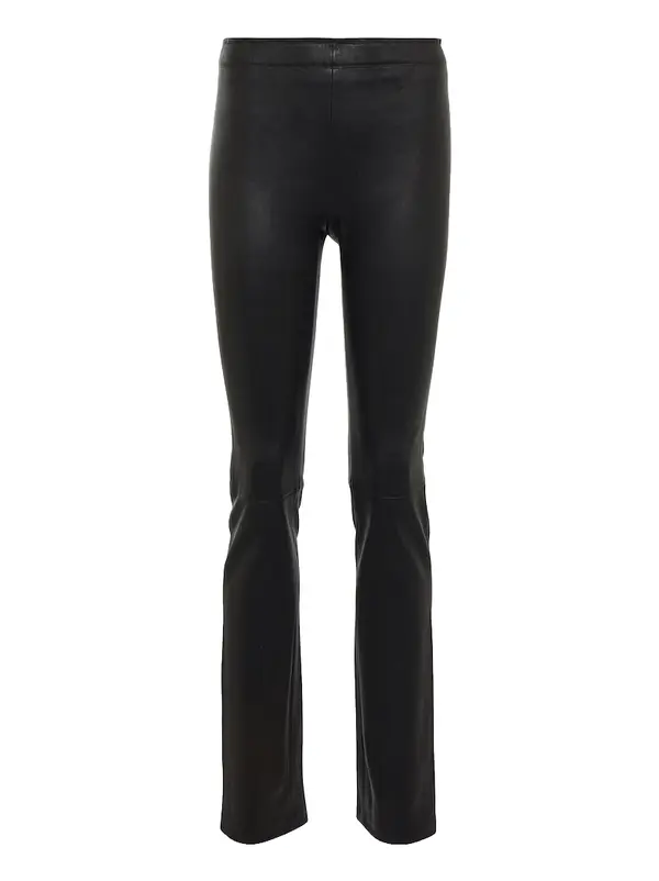 Stouls Cropped Leather Trousers - Black