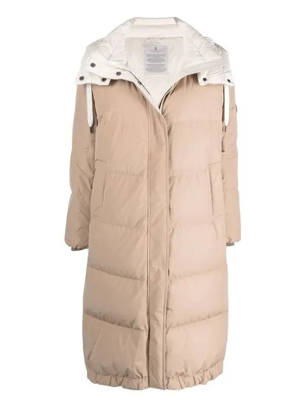 Brunello Cucinelli Drawstring Hood Padded Coat - Neutrals