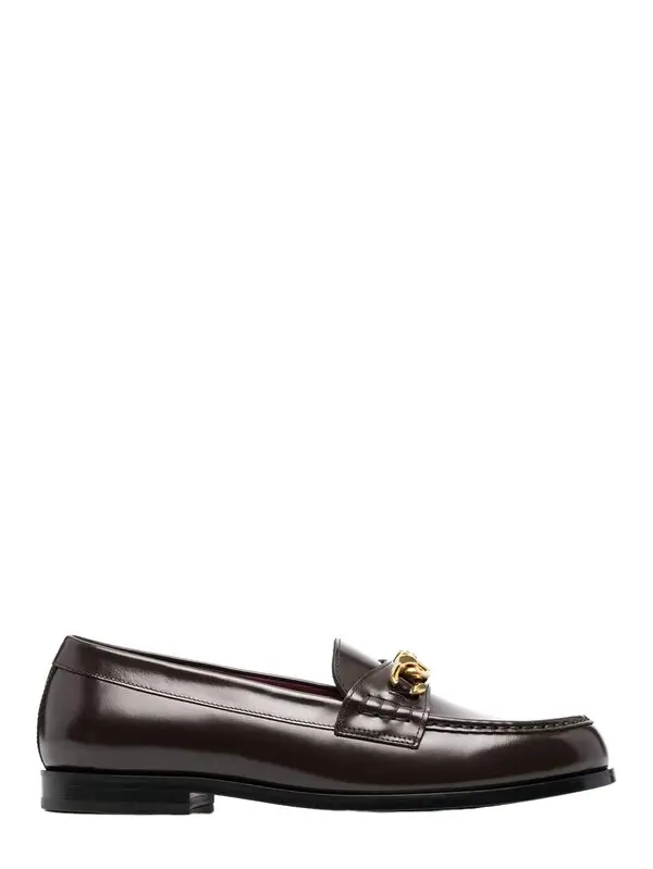 Valentino Garavani Vlogo Leather Loafers - Brown