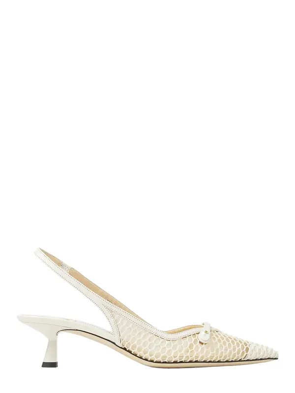 JIMMY CHOO Amita 45mm Slingback Pumps - White
