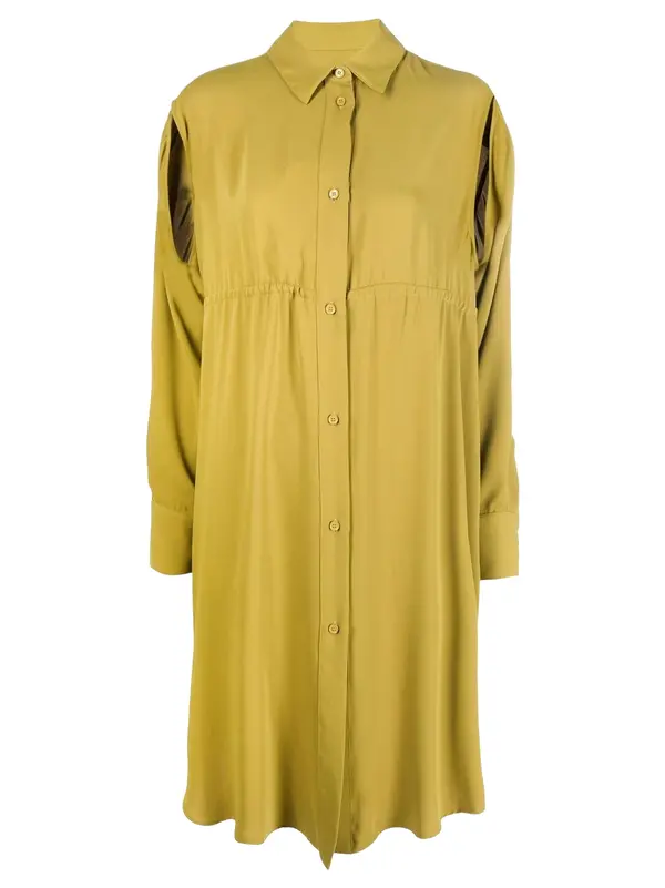 MAISON MARGIELA Slit-sleeved Shirt Dress - Green