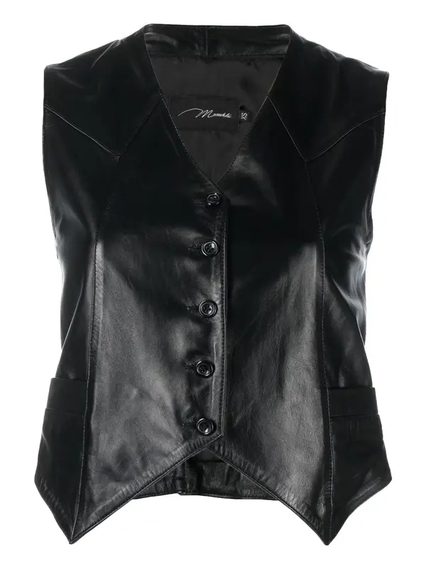 MANOKHI Harlow Leather Vest - Black