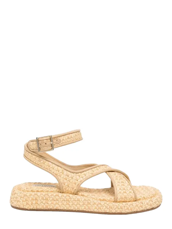 GIABORGHINI Raffia Sandals - Brown
