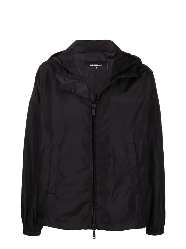 Dsquared2 Lightweight Zip-front Hooded Jacket - Black
