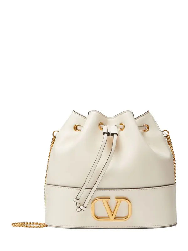 Valentino Garavani Vlogo Chain-strap Leather Mini Bag - White