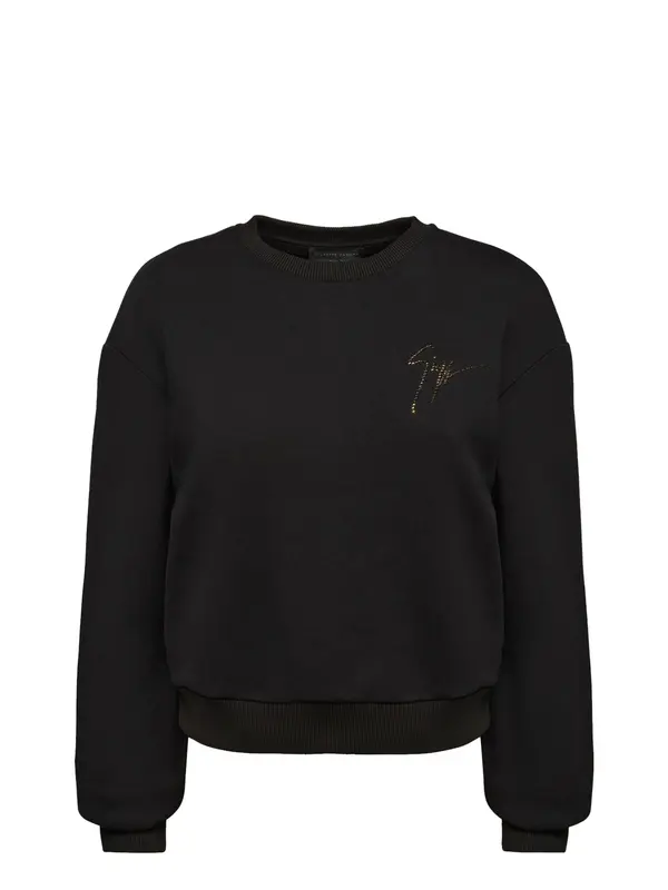 GIUSEPPE ZANOTTI Sauvanne Crystal-logo Sweatshirt - Black