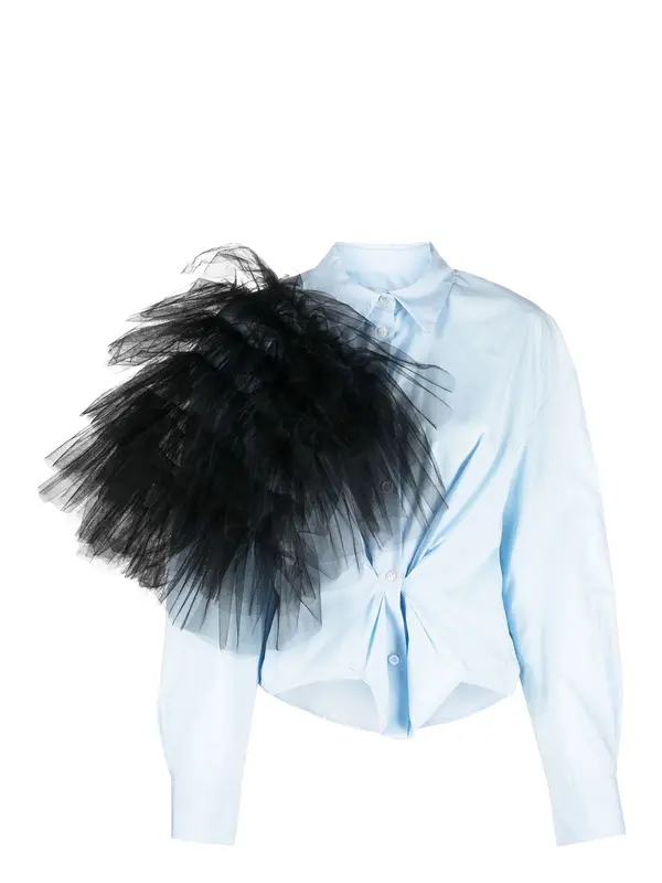 ACT Nº1 Tulle-embellished Shirt - Blue