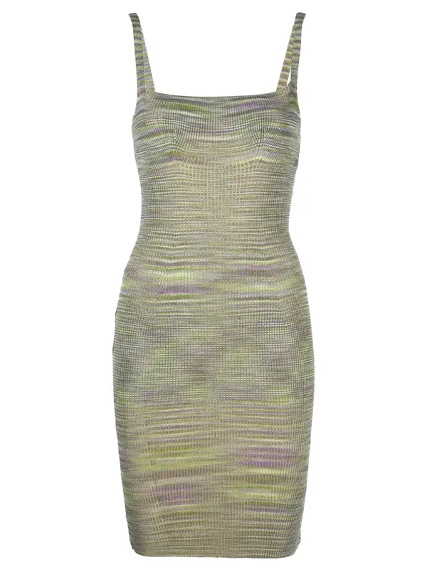 ISA BOULDER Sleeveless Cut-out Knit Dress - Green