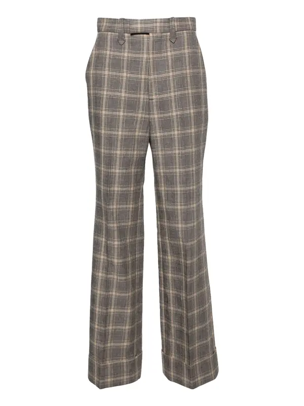 Gucci Checked Straight-leg Trousers - Grey