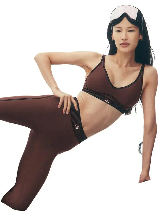 Alo Yoga Airlift Line Up Bra - Brownstone