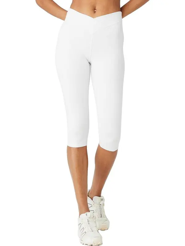 Alo Yoga Airbrush V-cut Define Capri Pants - White