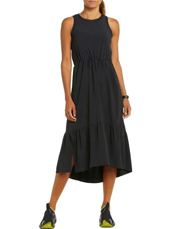 Zella Pursuit Tiered Midi Dress - Black
