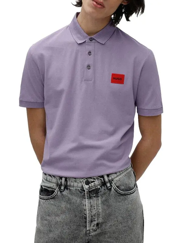 Hugo Deres Slim Fit Cotton Polo - Light/pastel Purple