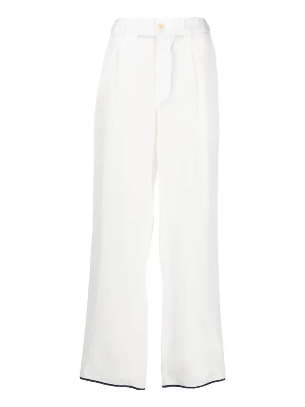 MAISON JEJIA Contrasting-trim Detail Trousers - White