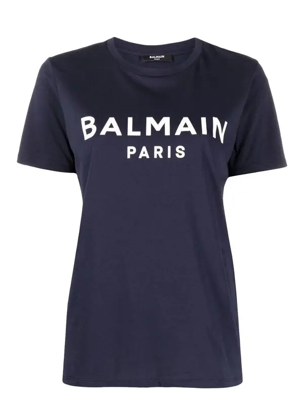 Balmain Logo-print Cotton T-shirt - Blue