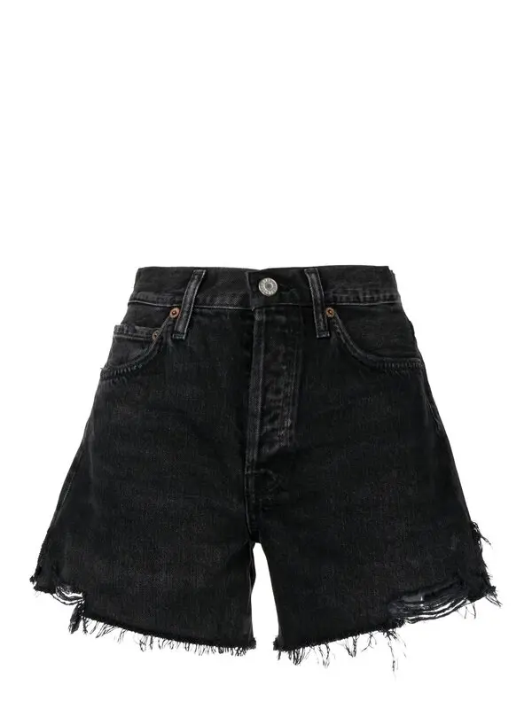 AGOLDE Raw-cut Denim Shorts - Black