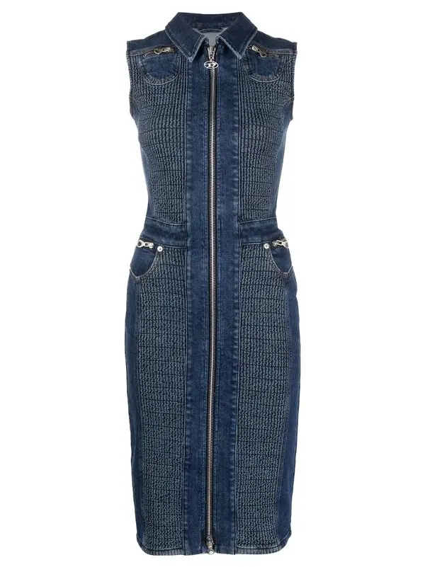 DIESEL® Zipped Denim Dress - Blue