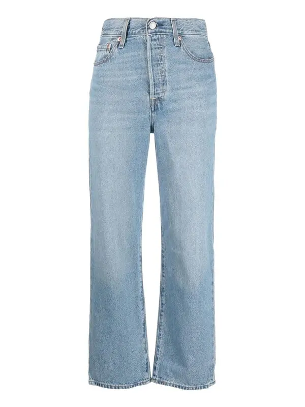 LEVI'S Ribcage Straight-leg Cropped Jeans - Blue