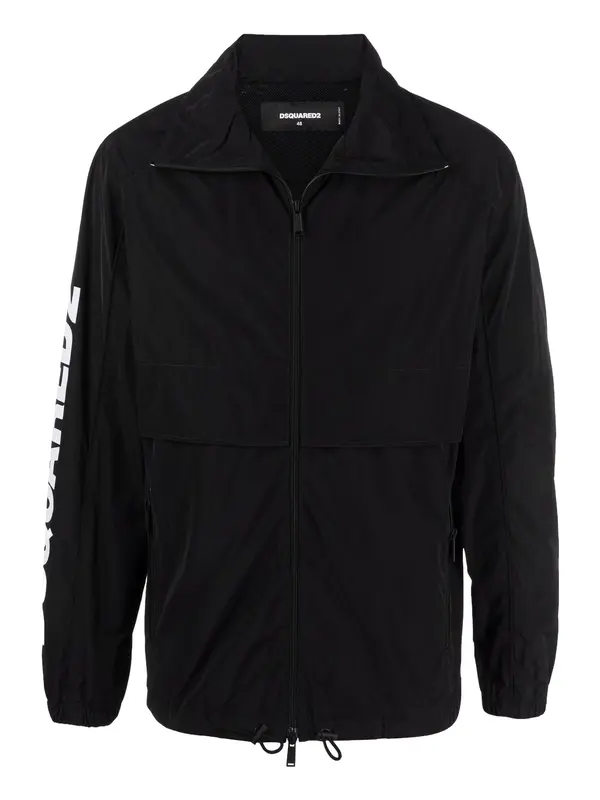 Dsquared2 Logo-print Zip-up Coat - Black