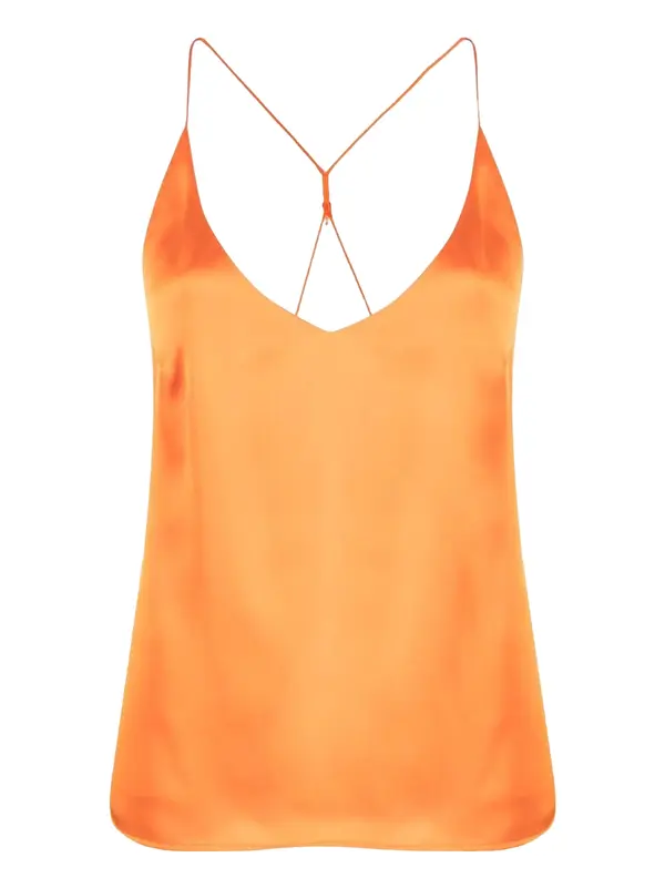 BLANCA VITA Spaghetti-strap Satin Camisole - Orange