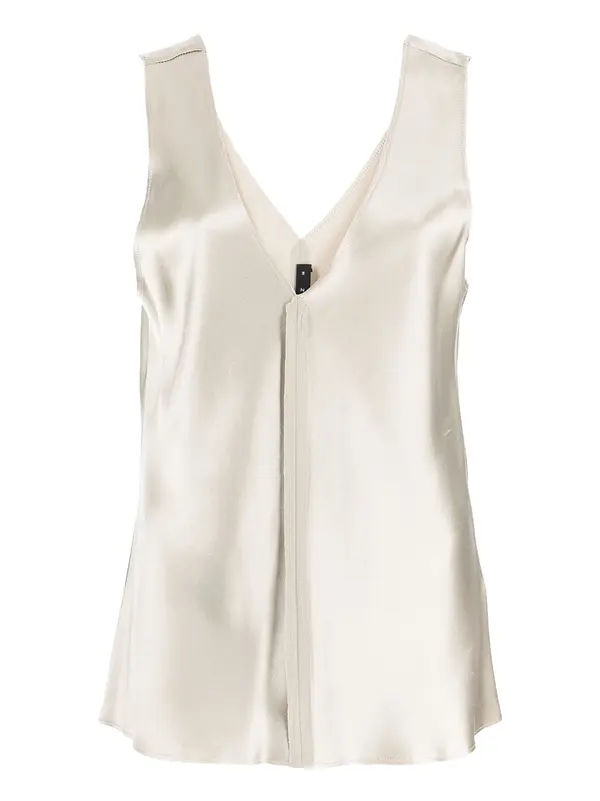 Voz Raw-cut Silk Tank Top - Grey