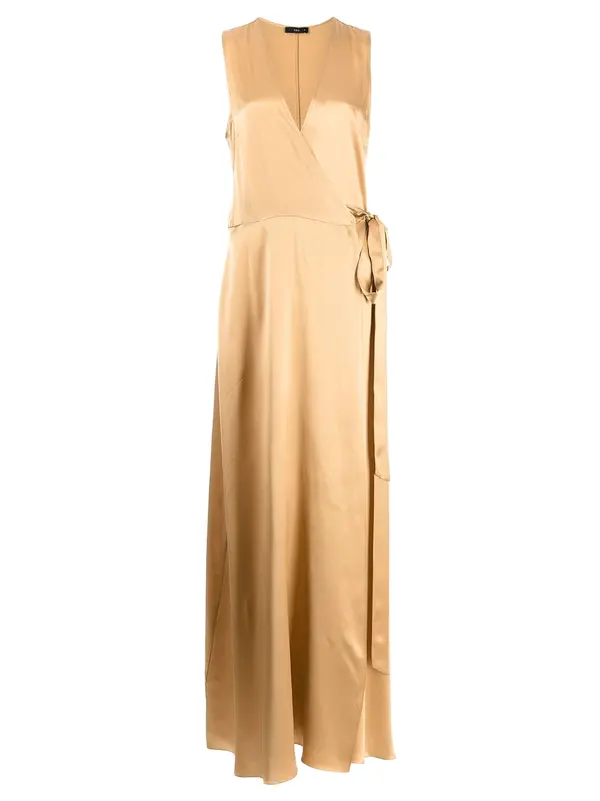 Voz Silk Maxi Wrap Dress - Gold
