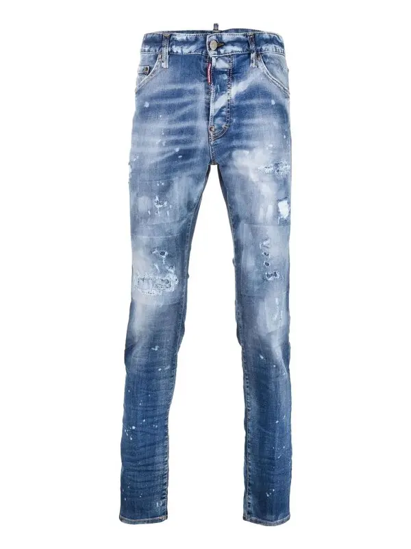 Dsquared2 Dan Ripped Slim-fit Jeans - Blue