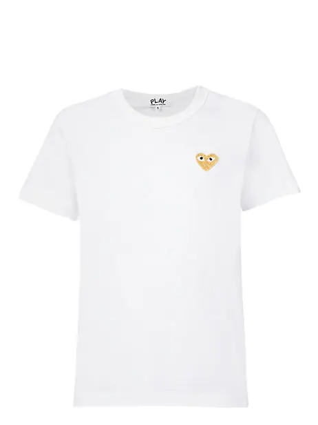 Play Comme Des Garcon Comme Des Garçons Play Heart-embroidered T-shirt - White