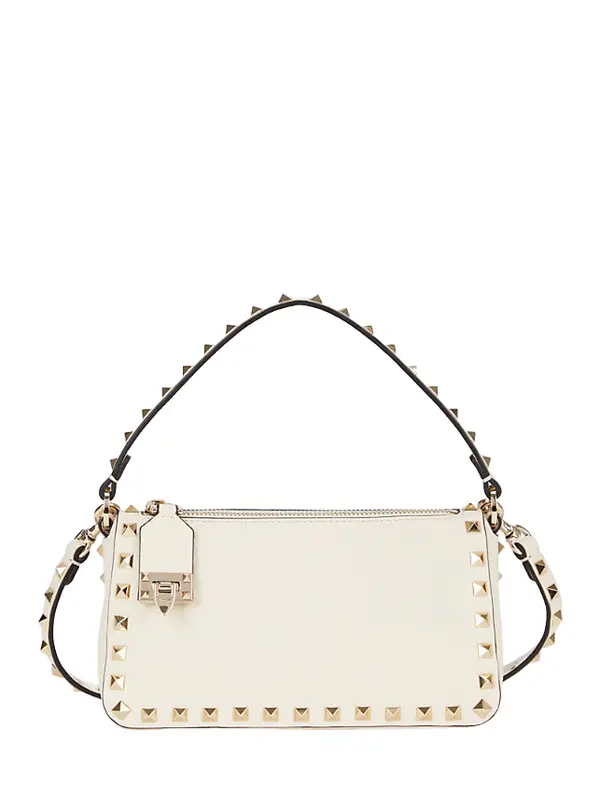 Valentino Garavani Rockstud Spike Mini Leather Shoulder Bag - Light Ivory