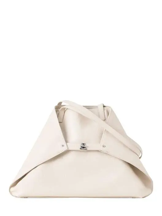 Akris Ai Calfskin Leather Tote - Alabaster