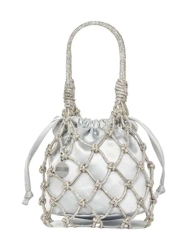 Judith Leiber Sparkle Net Pouch - Silver Rhine