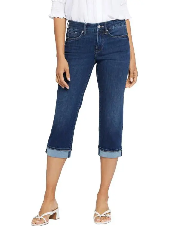 NYDJ Marilyn Roll Cuff Cropped Capri Jeans - Cambridge