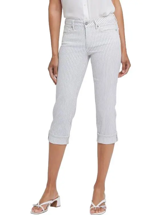 NYDJ Marilyn Roll Cuff Cropped Capri Jeans - Palencia Stripe