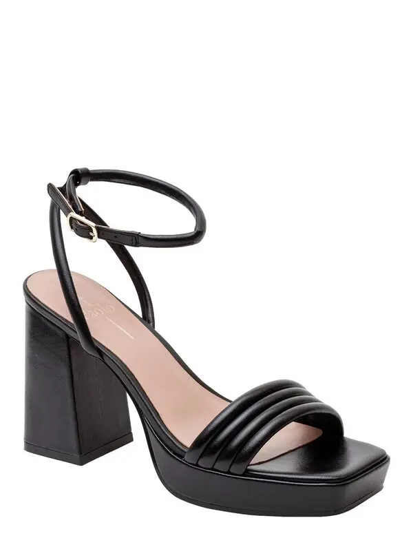 Linea Paolo Eve Ankle Strap Platform Sandal - Black