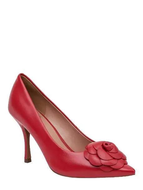Linea Paolo Primrose Leather Pumps - Red