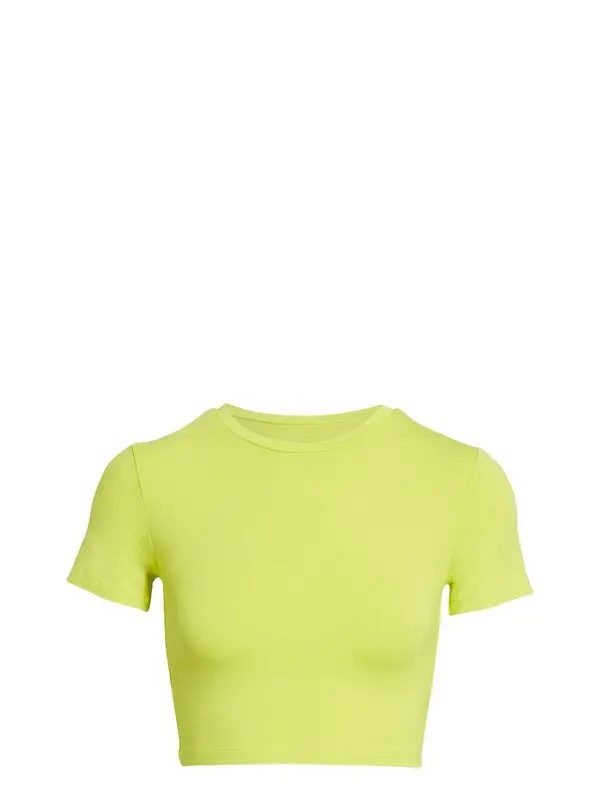 Adam Selman Cropped Cutout Stretch-jersey Top - Bright Yellow